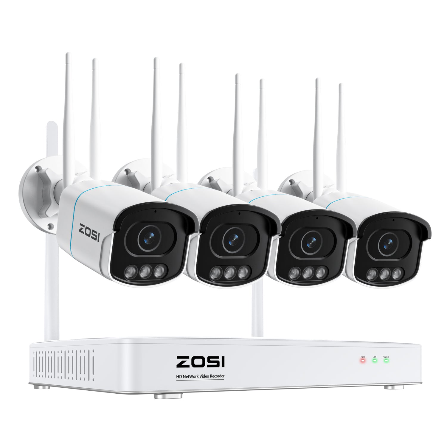 C186 4MP 8-Channel Wireless WiFi Security System + Up to 8 Cameras + 2 ...