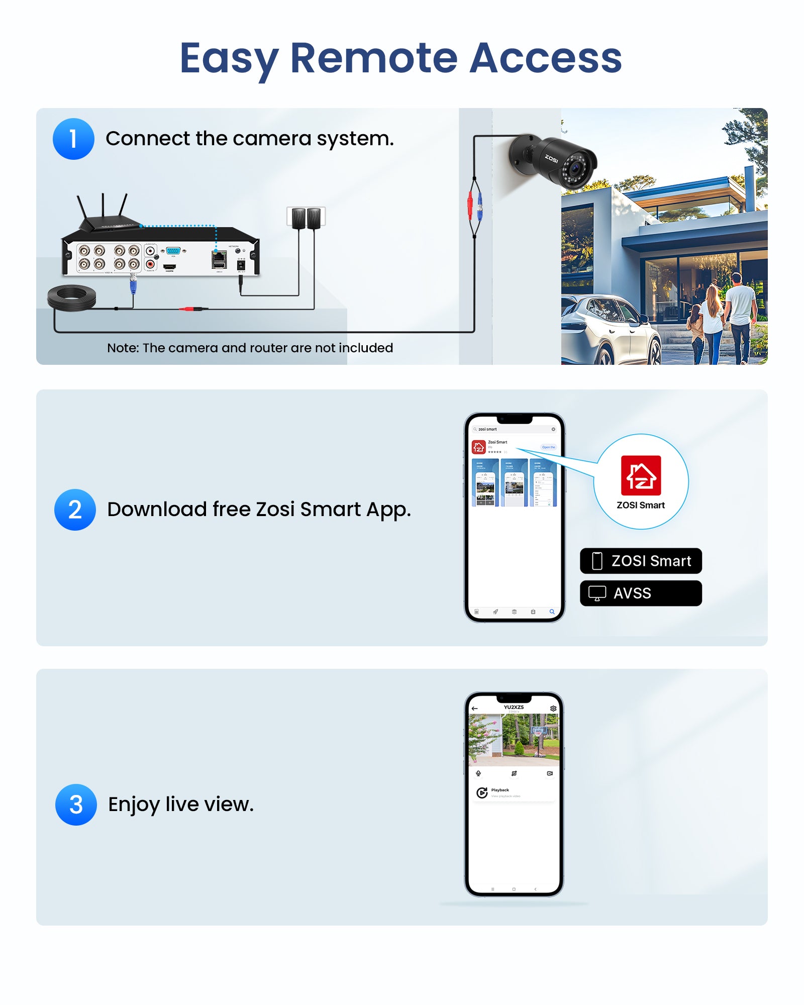 Zosi 2MP 8CH DVR & C106 Camera - Analog Security System - ZR08VN + ZG1062B