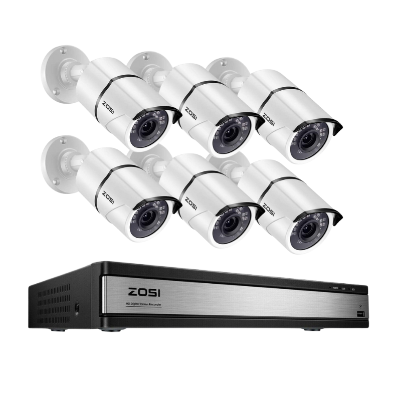 Zosi 2MP 16CH DVR & 8pcs C261 Camera - Analog Security System - ZR16WK ...
