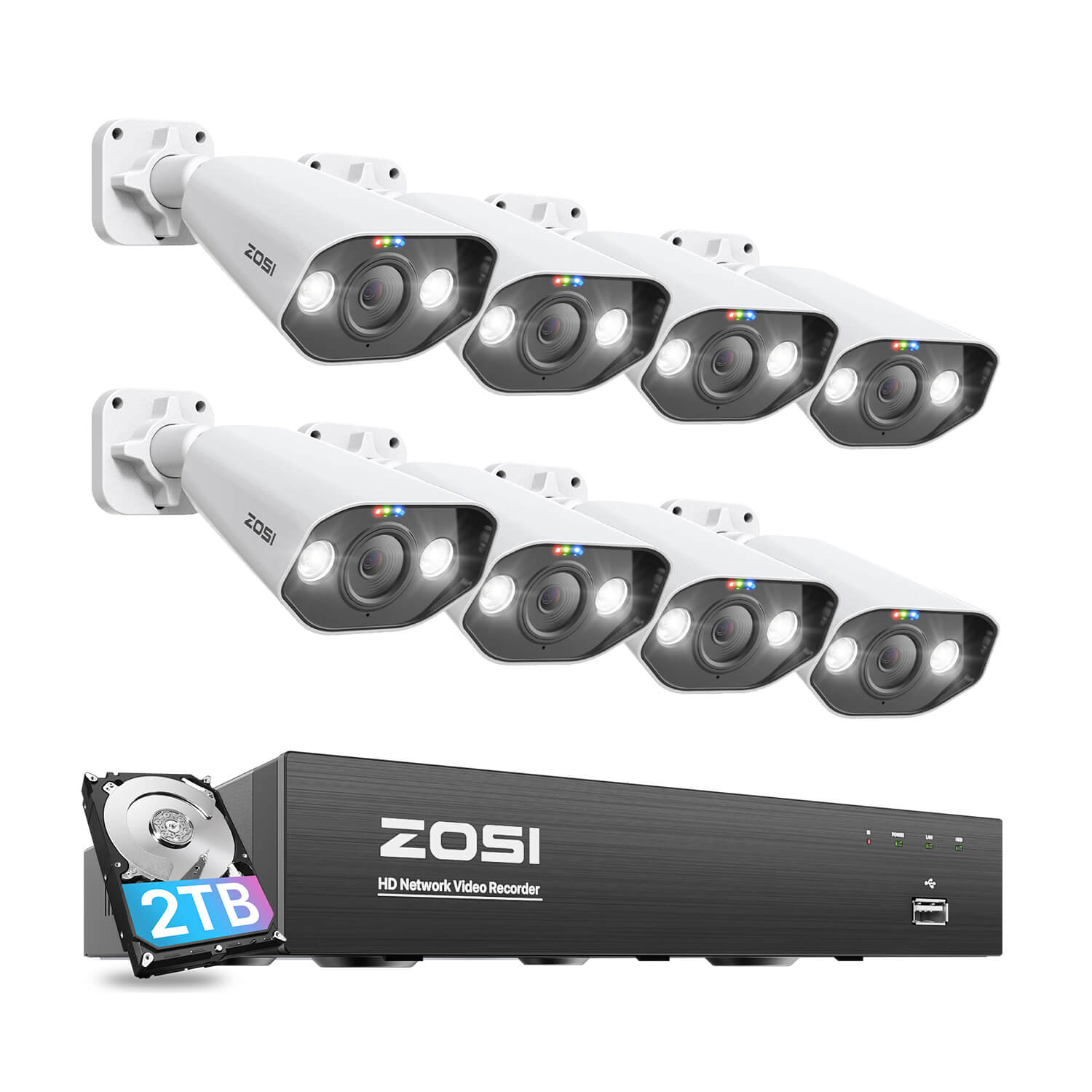 4K PoE 8 Channel NVR Security System C182 4 Cameras - ZOSI - Zosi
