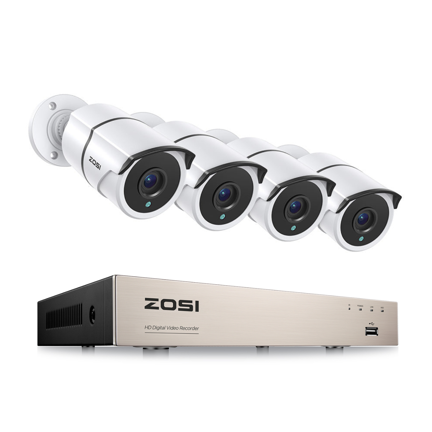 Zosi 2MP 8CH DVR & 4/8pcs C261 Camera with Audio - Analog Security ...