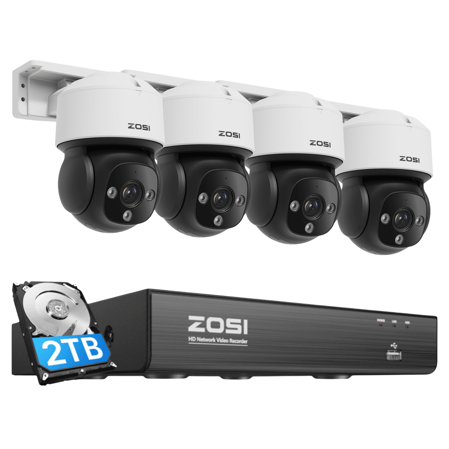C290M 4K PTZ PoE Security Camera System + 4K 8CH PoE NVR + 2TB Hard ...