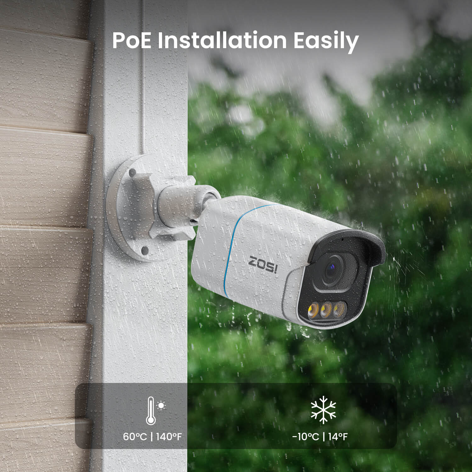 C186 4K UHD PoE Camera with Full-Color Night - Zosi