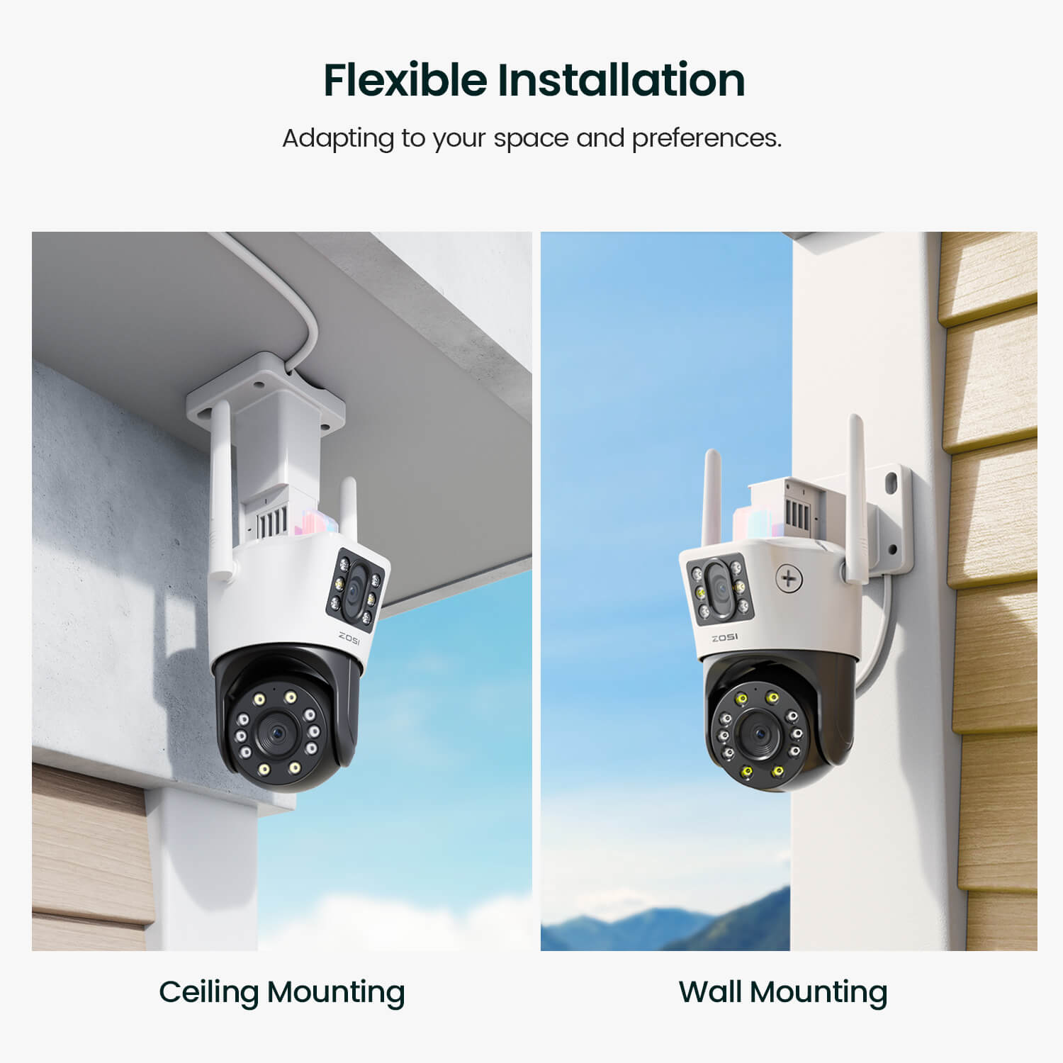 C298 2.4GHz WiFi PT Camera with Dual Lens + Up to 256GB Local Storage ...