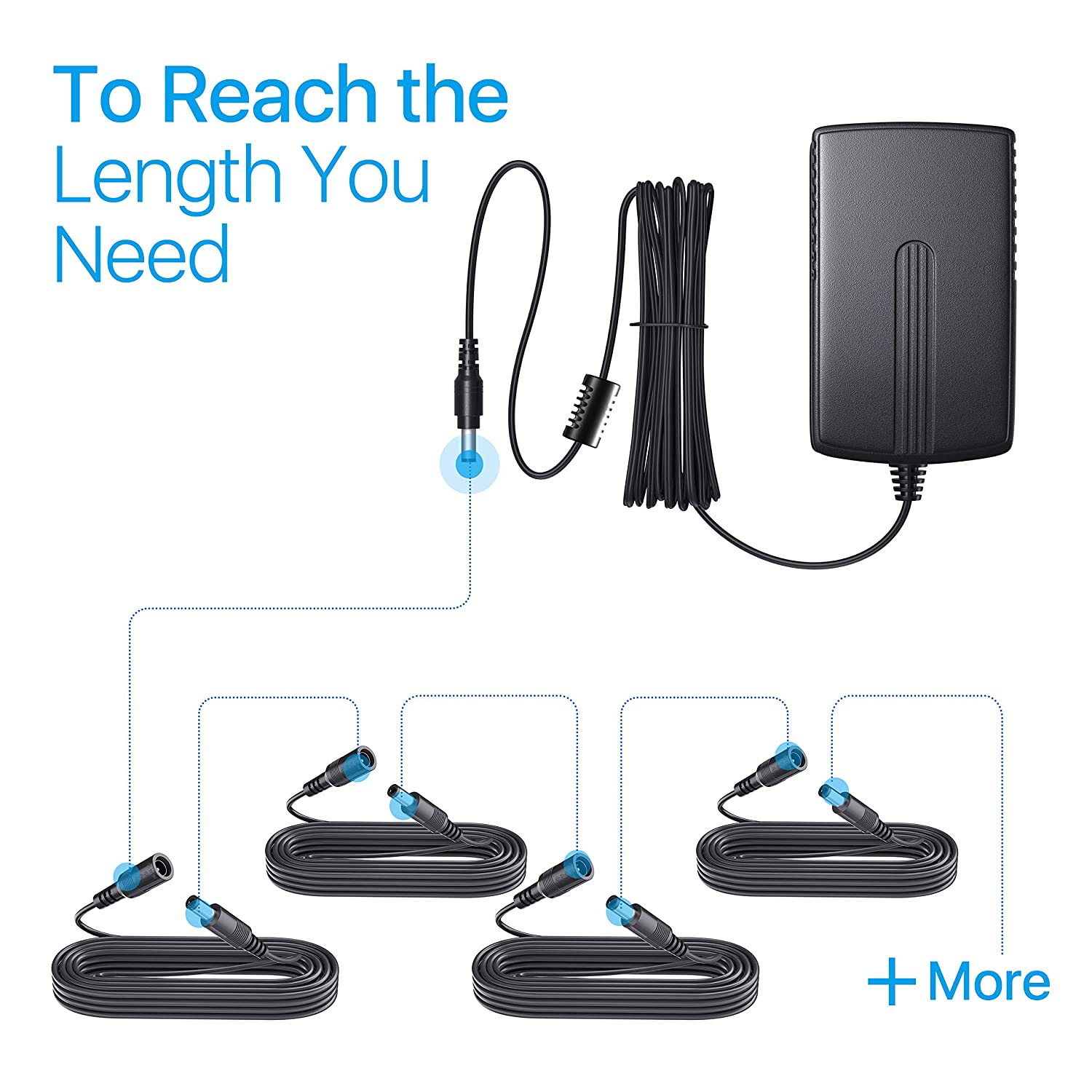 [12ft&2 Pack]12V DC Plug Power Adapter Extension Cable - Zosi