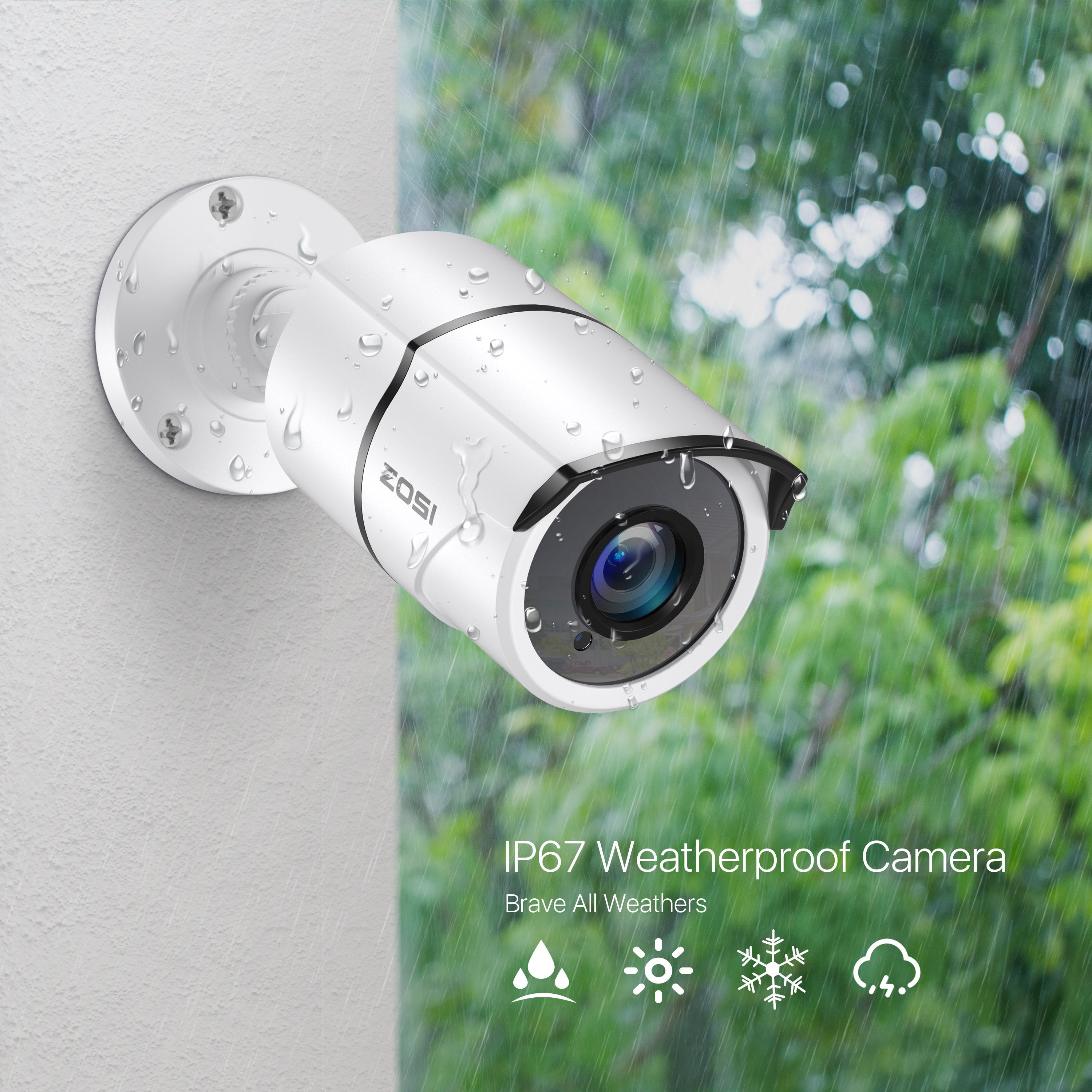 Zosi 2MP 8CH DVR & 4/8pcs C261 Camera with Audio - Analog Security System - ZR08WN + ZG2612F